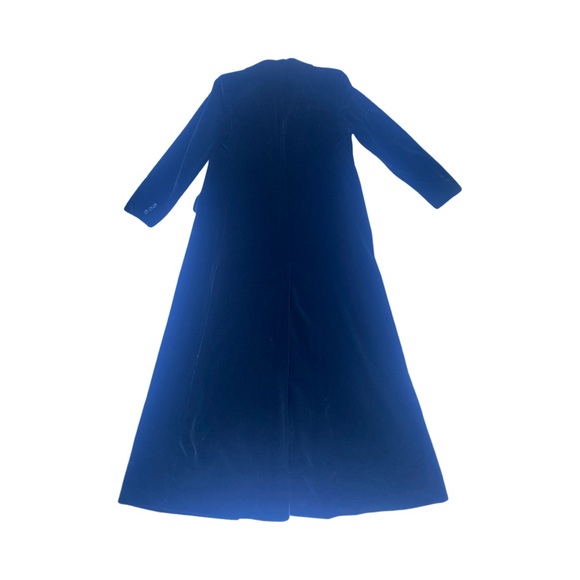 Jackets & Coats | Very Long Black Velvet Double Breasted Vintage Coat ...